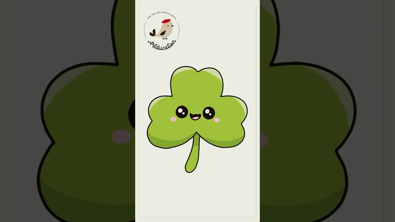 How To Draw A St Patrick's Day Cute Clover #artducation #howtodraw #stpatricksday #drawing #shorts