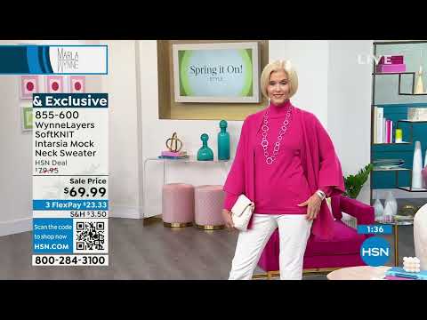 WynneLayers SoftKNIT Intarsia Mock Neck Sweater