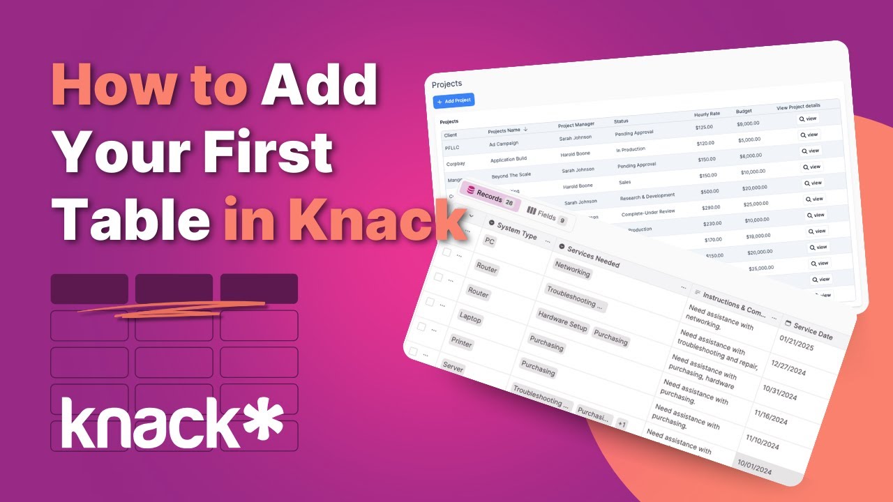 How to Add Your First Table in Knack