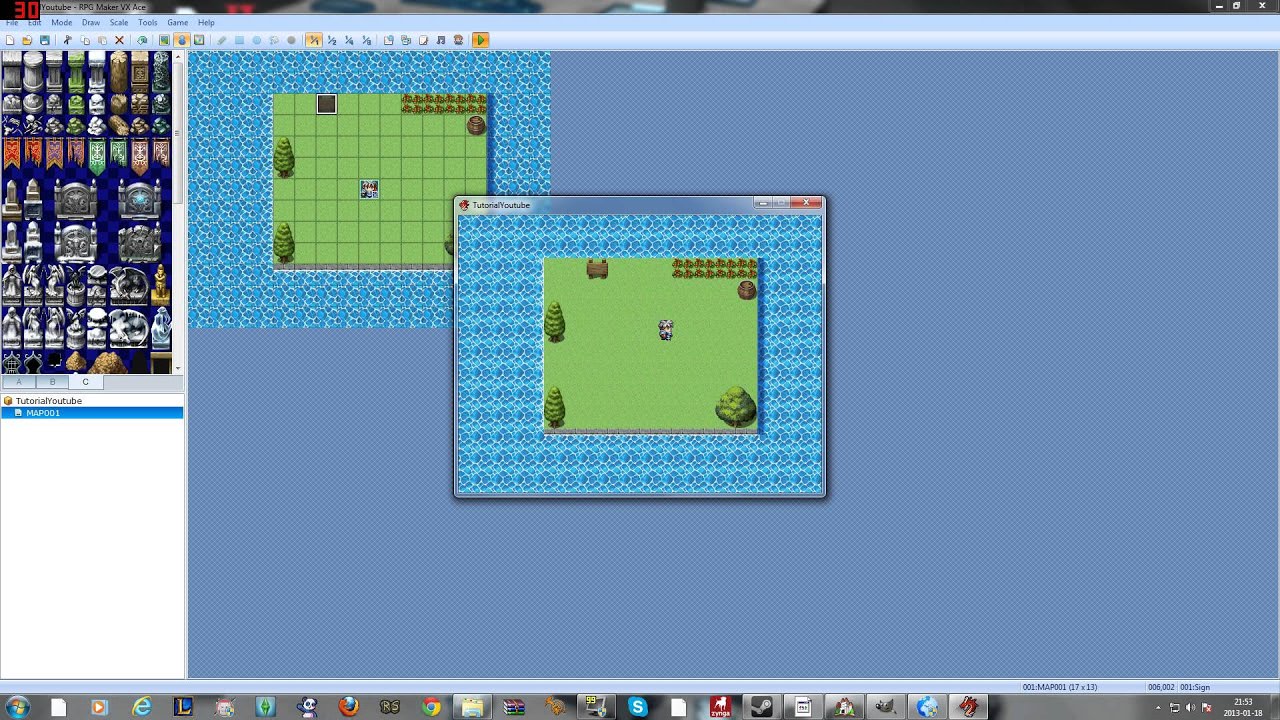 RPG maker vx ace tutorial - part 1 - Basic map building & basic events