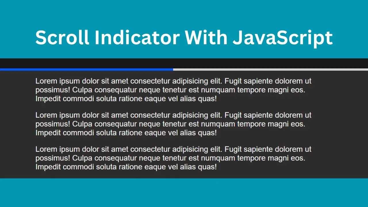 scroll indicator using javascript. source code is free.