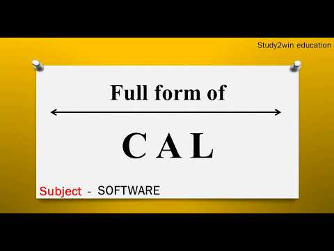CAL ka full form | Full form of in English | Subject - SOFTWARE