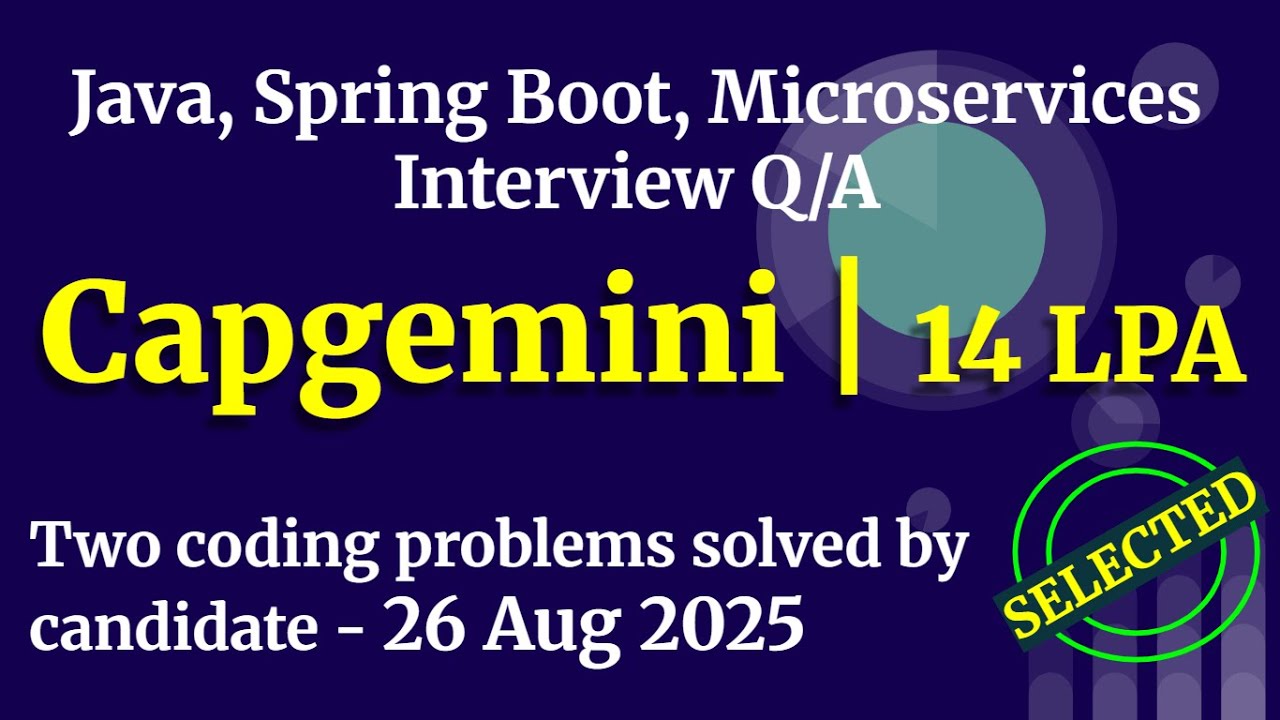 Capgemini Java Interview | Core Java, Spring Boot and Microservices