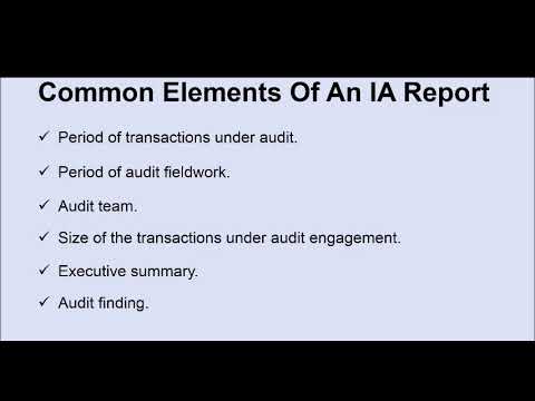 Write Highly Effective Internal Audit Report- The Common Elements Of An Internal Audit Report