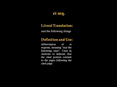 et seq