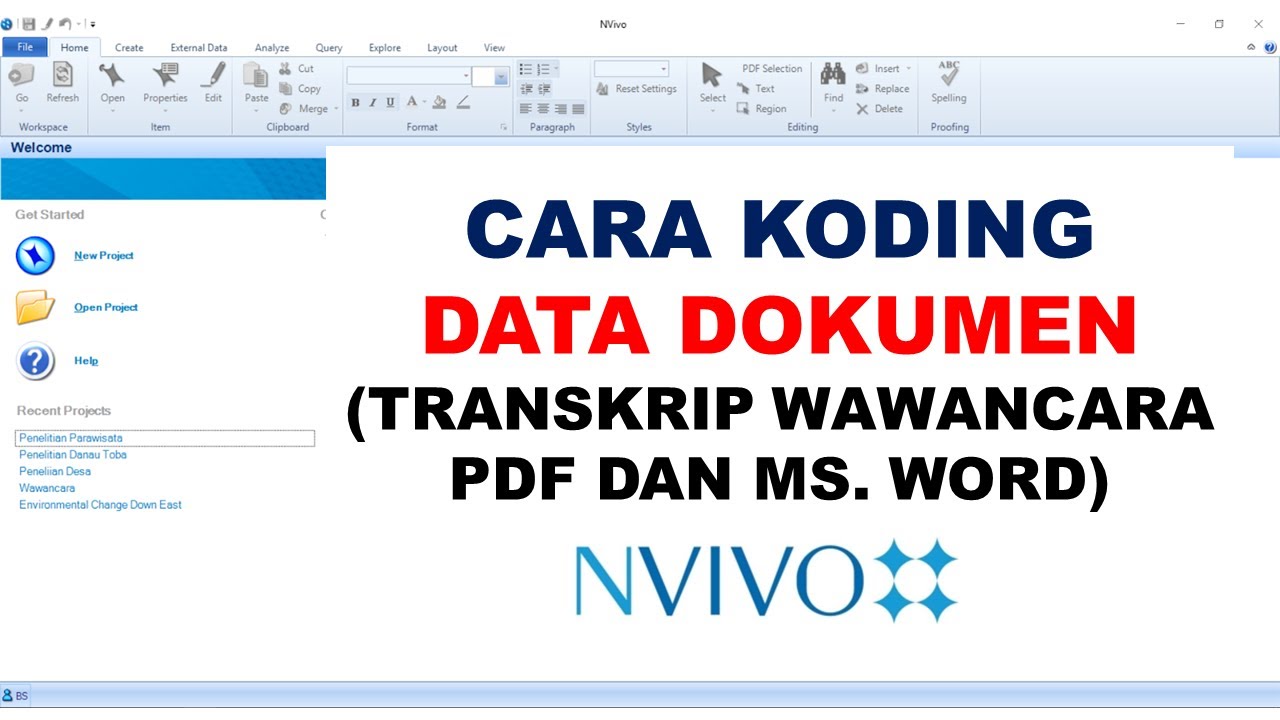 NVivo: CARA KODING DATA DOKUMEN (TRANSKRIP WAWANCARA MS WORD & PDF)