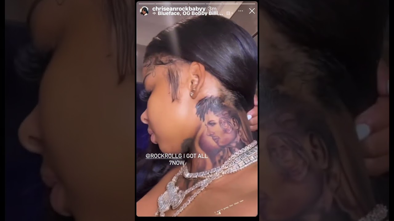 Chrisean rock shows off new blueface tattoos!