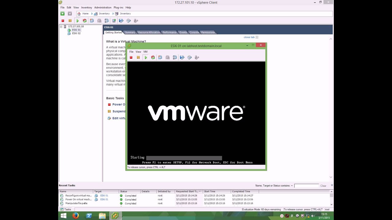 vSphere Labs - Module 2 - Lab setup