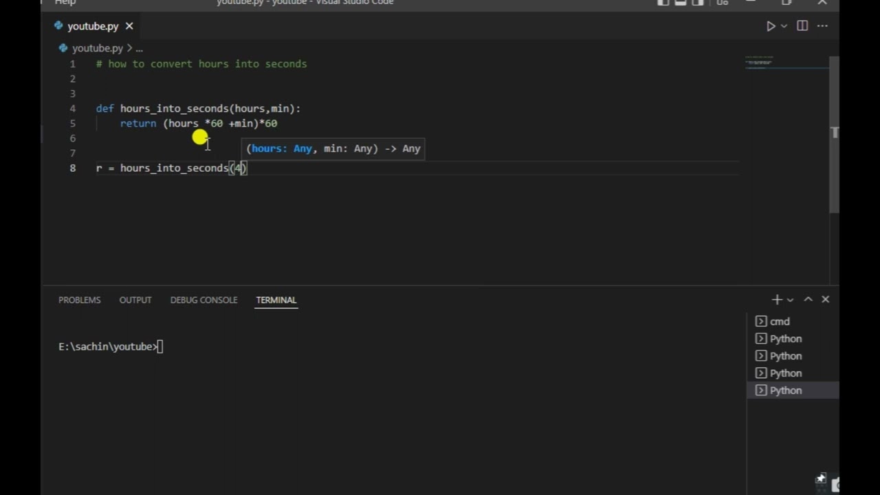 Convert hours into seconds in python