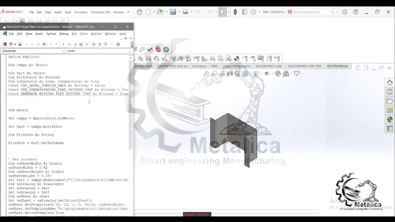 Automate Solidworks Drawing Sheet Using Solidworks API & Visual Basic