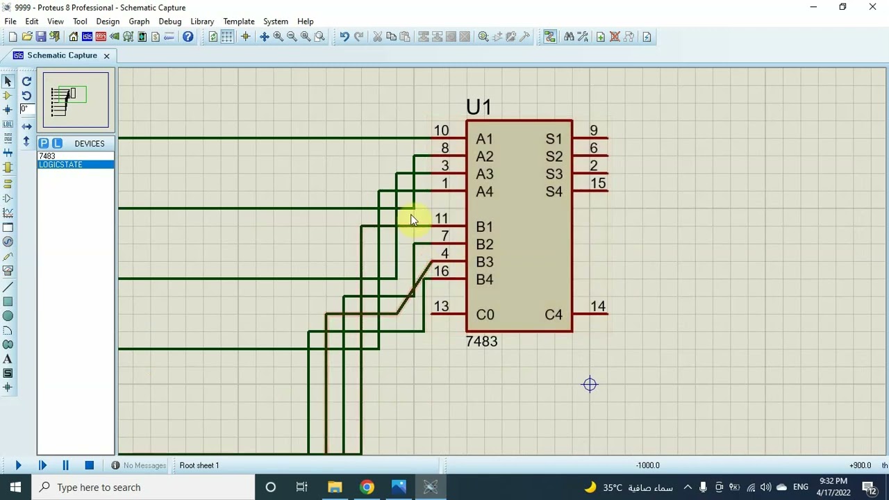 4 bits Full Adder & Full Subtractor using IC 7483