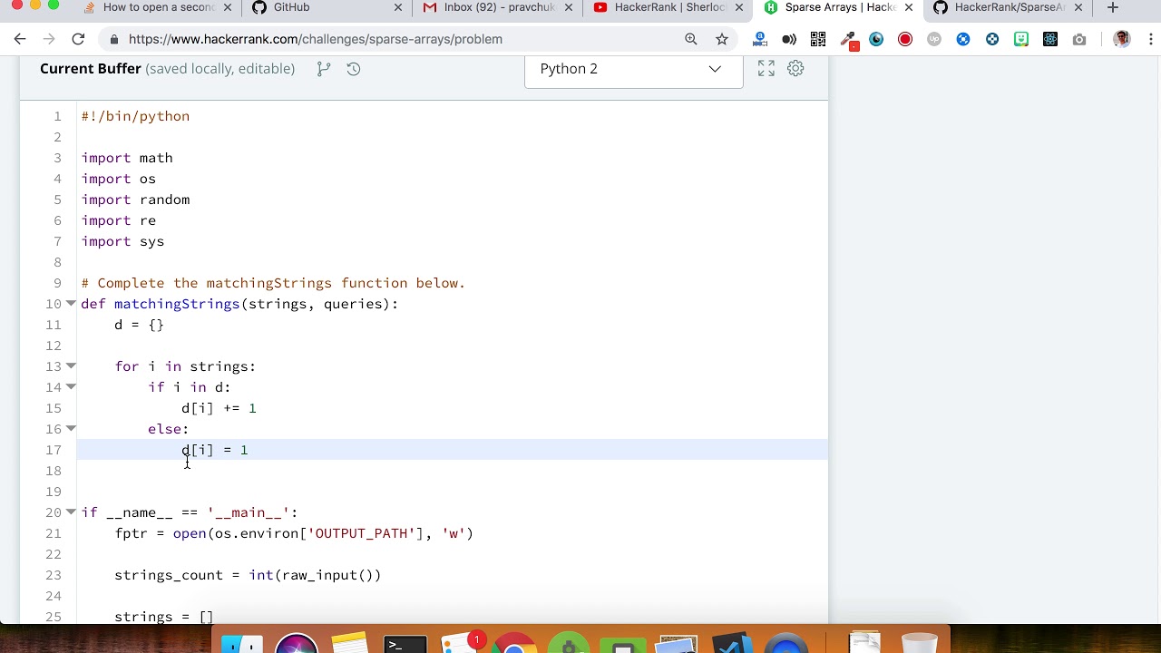 HackerRank Python Solutions - Sparse Arrays