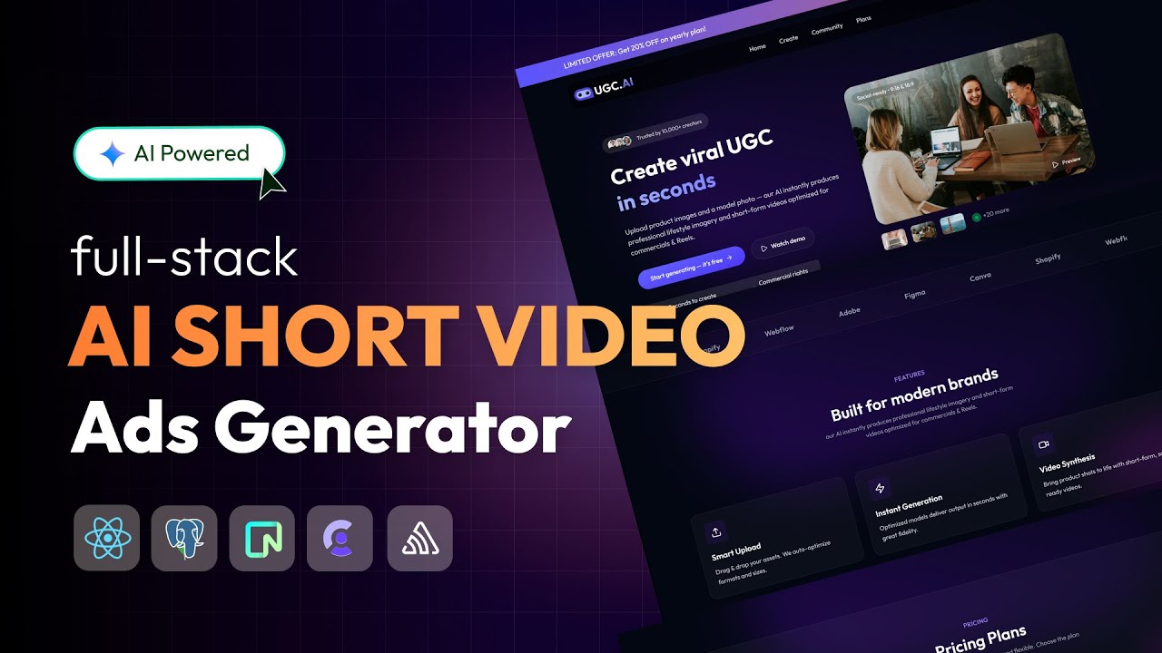 Build & Deploy a Full Stack AI Short Video Ads Generator | PERN Stack, Gemini API, SaaS Project