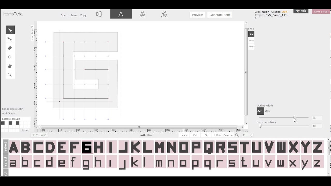FontArk's basics - Outline width