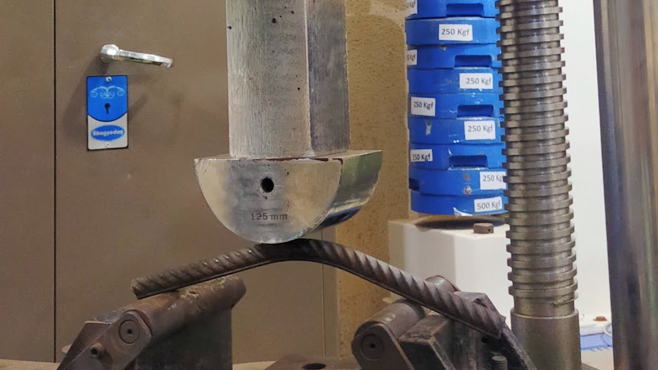 Bend & Re-bend test of Steel on UTM Machine..