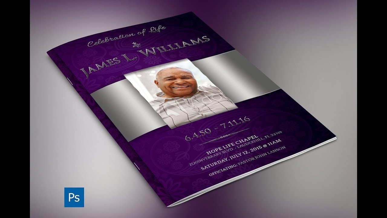 Lavender Dignity Funeral Program Brochure Template | Creative Market