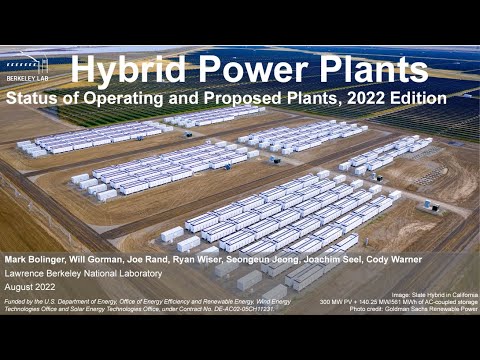 Hybrid Power Plants: Status of Operating and Proposed Plants, 2022 Edition