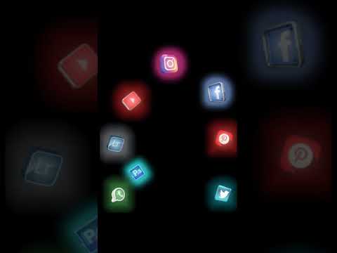 all social media neon glowing effect Download Neon pack black screen animation Png Download Glowing