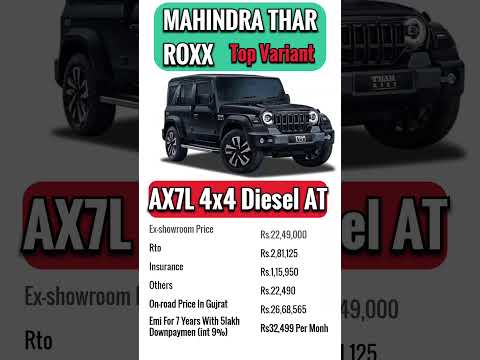 Mahindra Thar roxx price now been revealed Thar roxx top model price on road comment your POV on it.