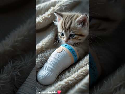 Kitten with a broken leg CAT AI #cat #aicat #story #sadcat #shorts #meme