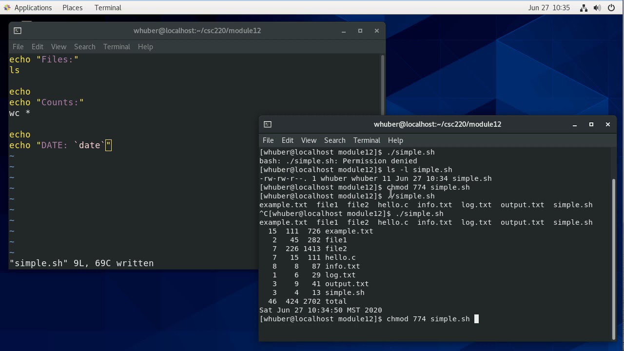 Introduction to bash Scripting - Hello, World