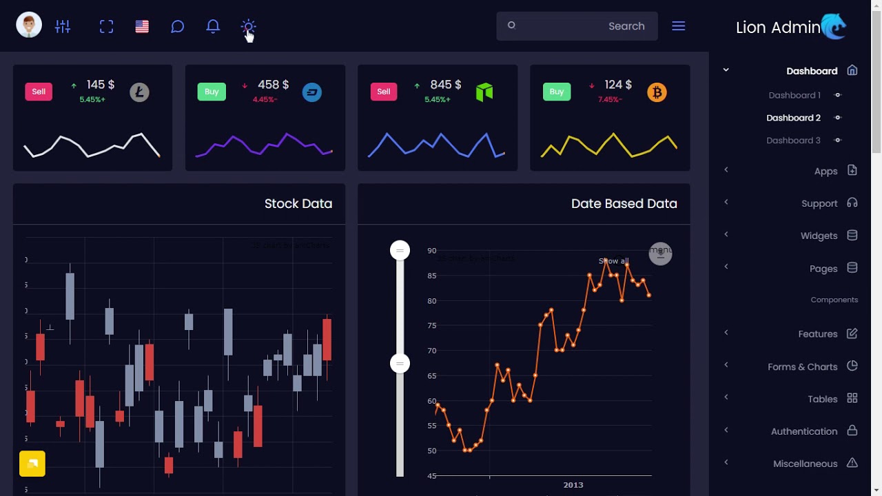 Bootstrap Admin Templates Dashboard with RTL Light Theme
