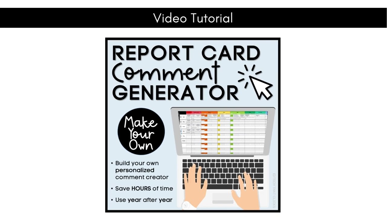 Make Your Own Report Card Comment Generator TUTORIAL