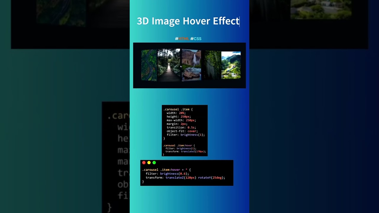 3D image Hover Effect #css #webdesign