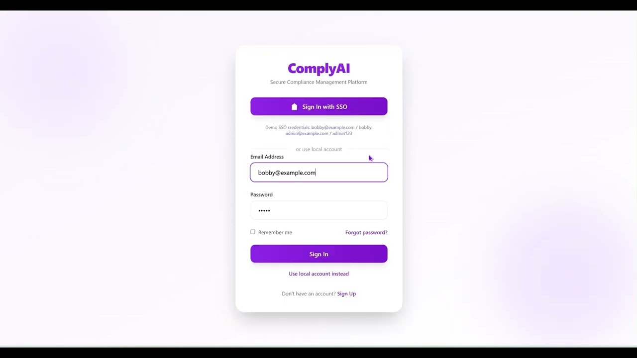 ComplyAI - Secure Compliance Management Platform