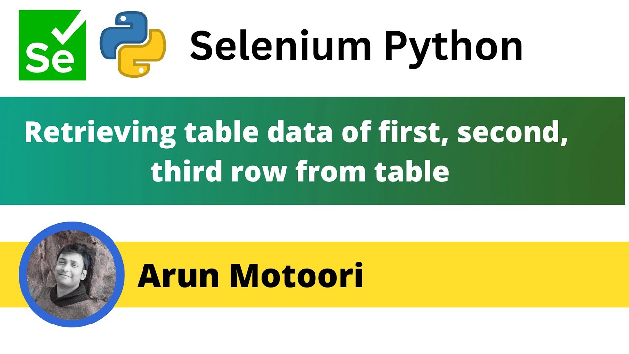 Retrieving Table data in second or third or fourth row from Table (Selenium Python)