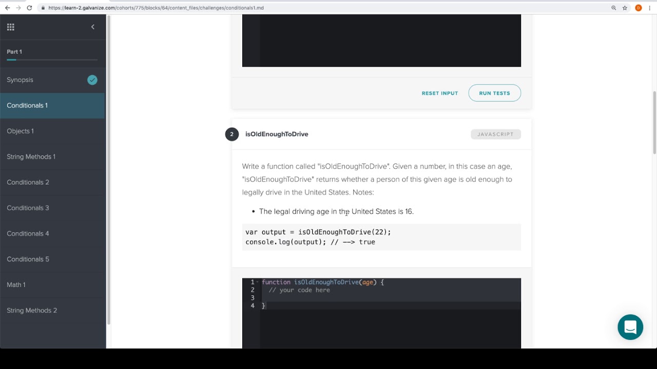Module 1 - Conditionals 1
