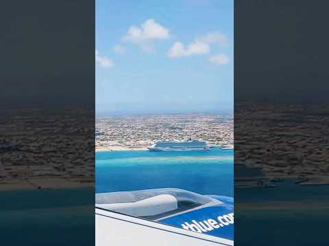 AUA Landing, Aruba One Happy Island #travel #vacation #aruba #flying #island #airport #shorts