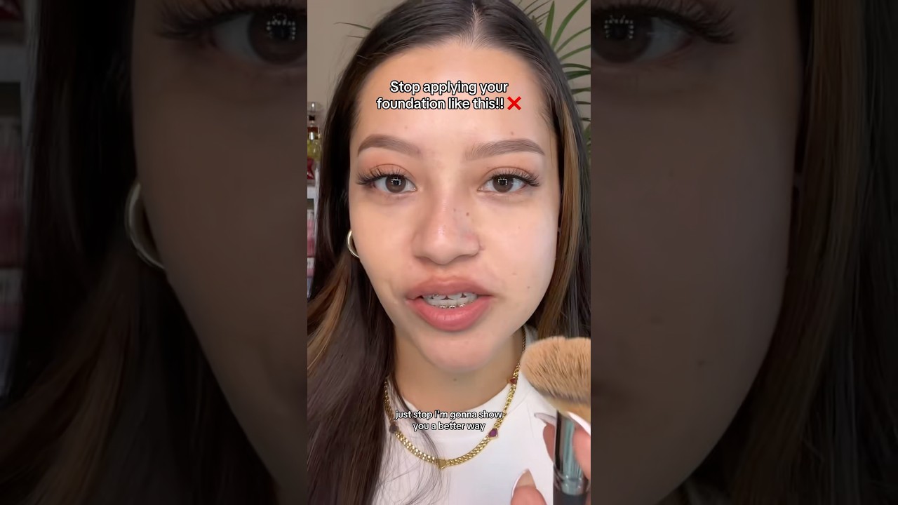 How to CORRECTLY apply foundation with a brush‼️