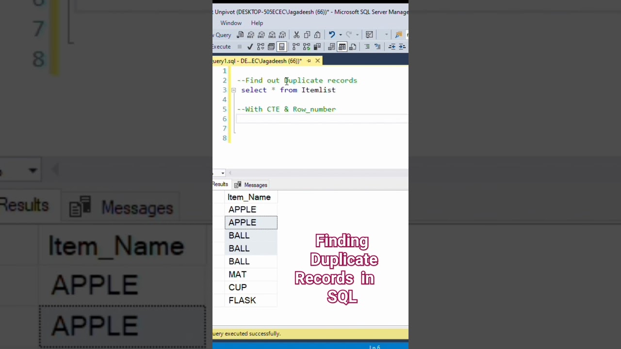 Find duplicate records using Cte#shorts #youtubeshorts  #sql
