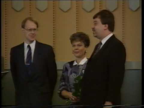 The last Open Outcry trading session ceremony at Helsinki Stock Exchange 30 March 1990