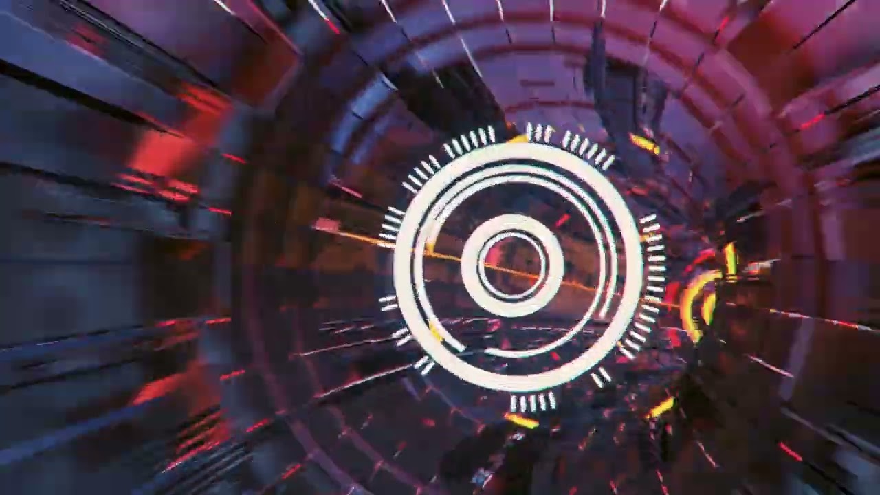 3-Hour 4K Sci-Fi Tunnel VJ Loop | Futuristic Red and Orange Visuals