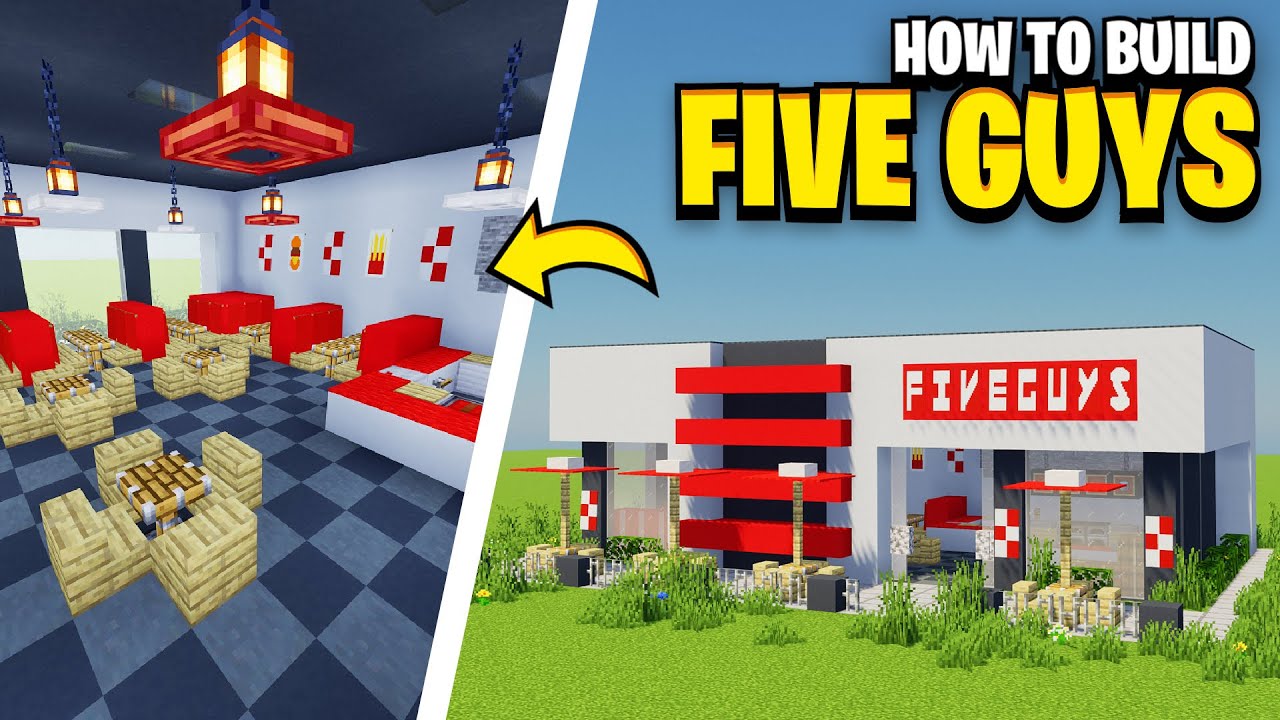 How To Build A FIVE GUYS In Minecraft! - Minecraft Builders