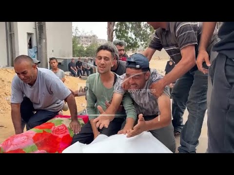 Funerals of some of the 13 Palestinians who were killed in Israeli strikes in northern Gaza