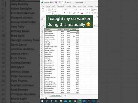Ms excell spreadsheet trick
