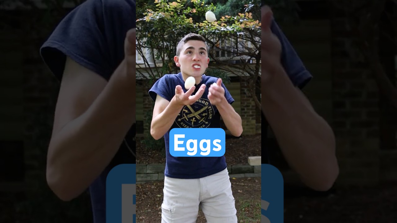 Juggling + eating eggs