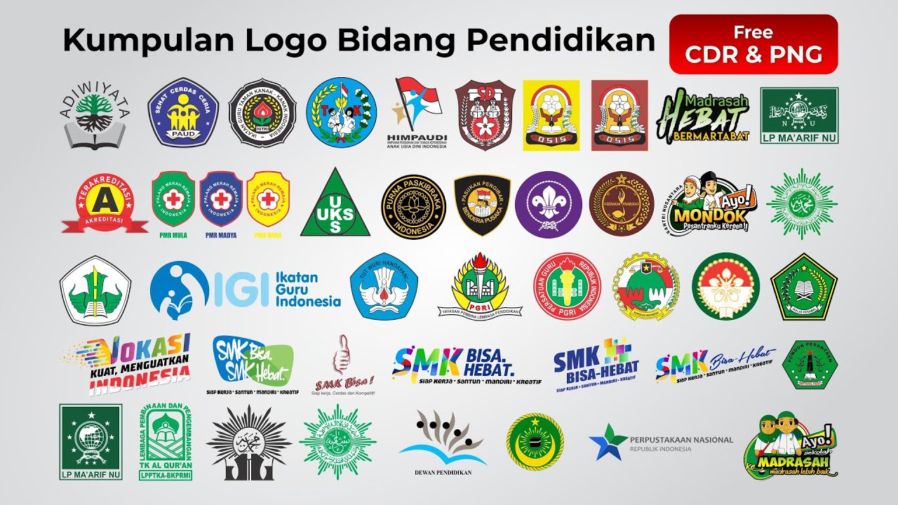 Collection of Education Logos - Free CDR, PDF & PNG Files #GraphicEducation