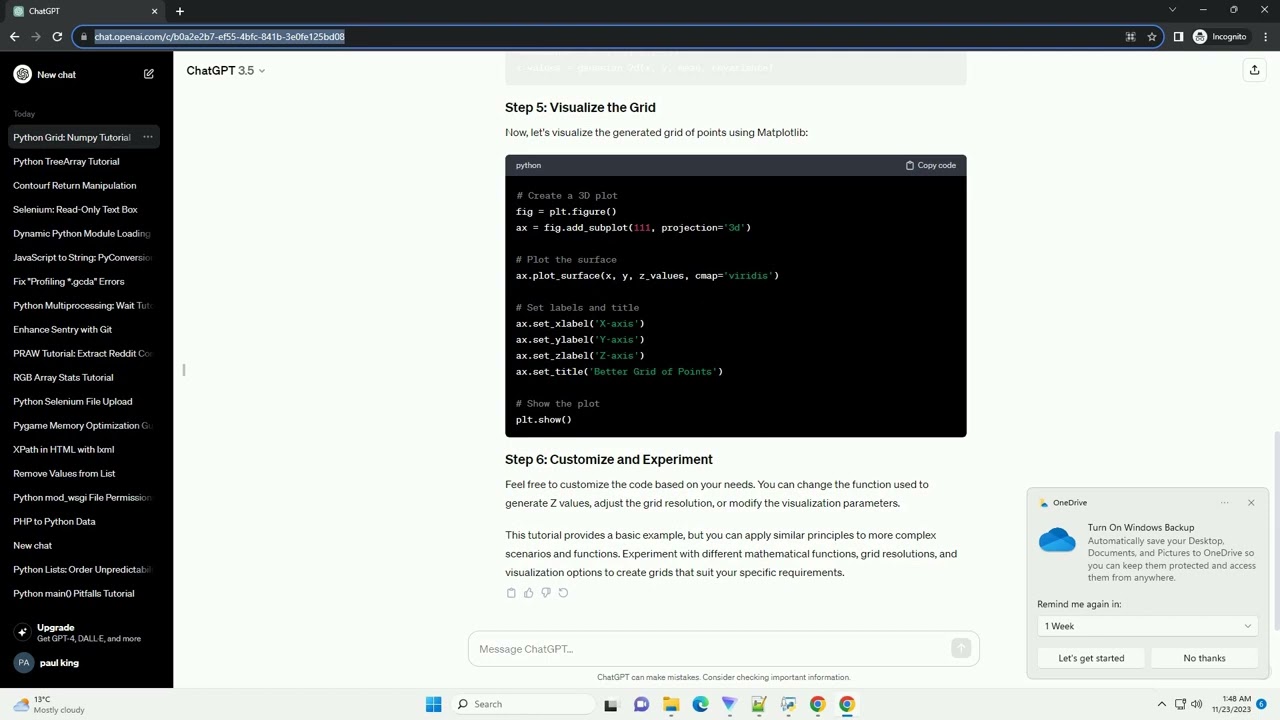 Make a better grid of points with python