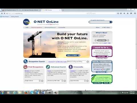 ONet web site for resume building