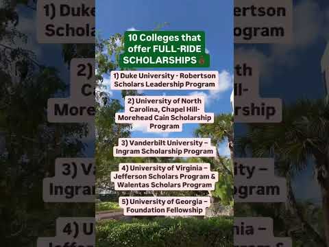 10 colleges that offer FULL-RIDE scholarships to incoming students! π° #scholarships #highschool
