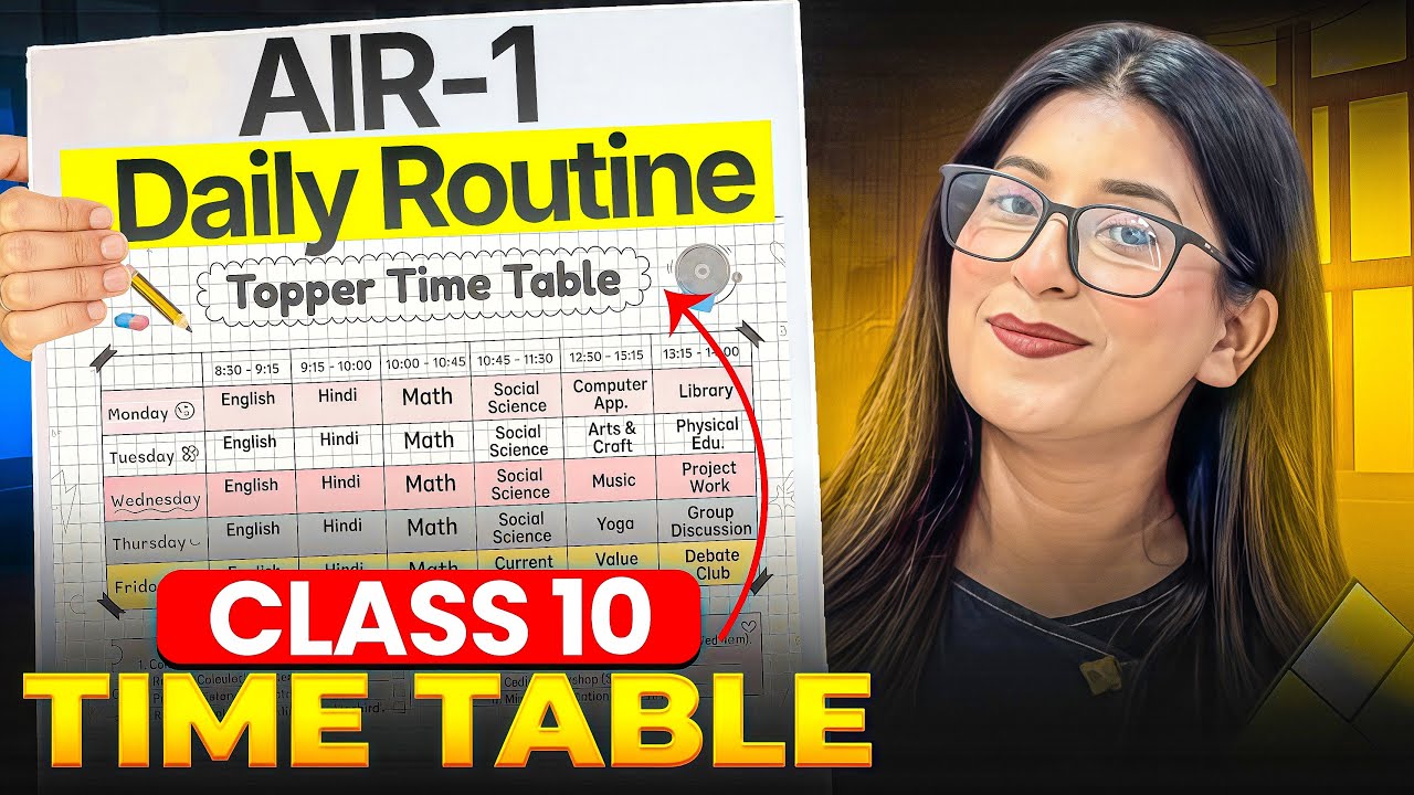 Toppers Time Table for Class 10 2026 🔥 Daily Study Routine to Score 95%+ 