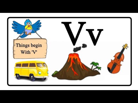 letter v words for kids/ words that start with letter v/ phonics letter v