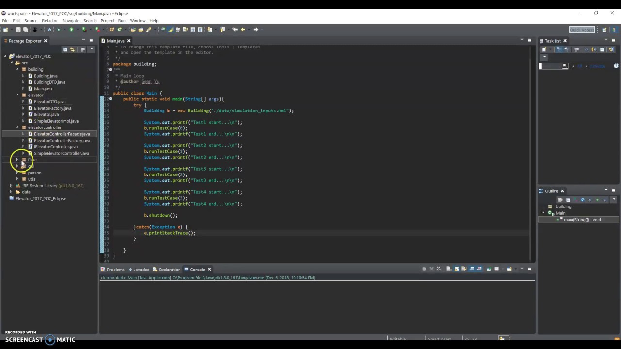 Showcase of  Elevator Simulator (Java)