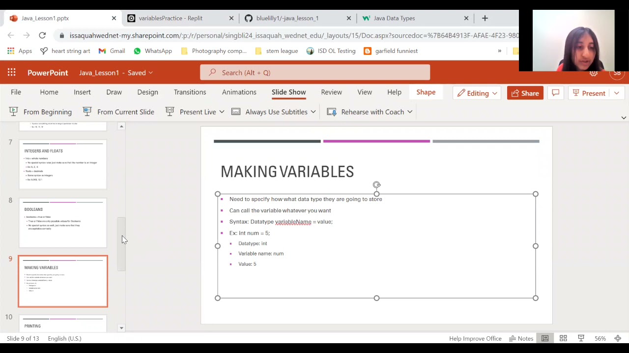 Java Summer Camp Lesson 1: Variables, Data Types, and Print Statements