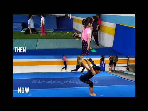 Beginners To Elite - Back handspring Then & Now Beginners Elite Squad Gymnastics Academy
