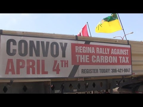 Hundreds of trucks travelled to Regina to rally against carbon tax